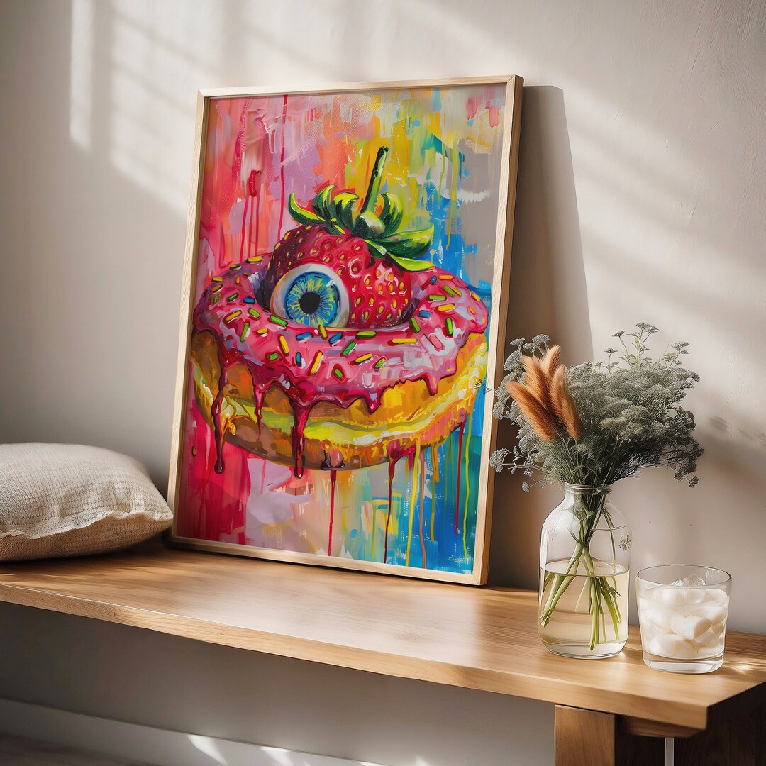 Weird Art, Surreal Art, Weirdcore Decor, Food Decor, "strawberry Blue ...