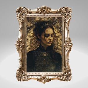 Gothic Antique Portrait Painting Wall Art, Gothic Room Decor, Dark ...
