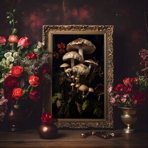 Gothic Botanical Art Prints - Dark Cottagecore Decor - Mushroom Art ...