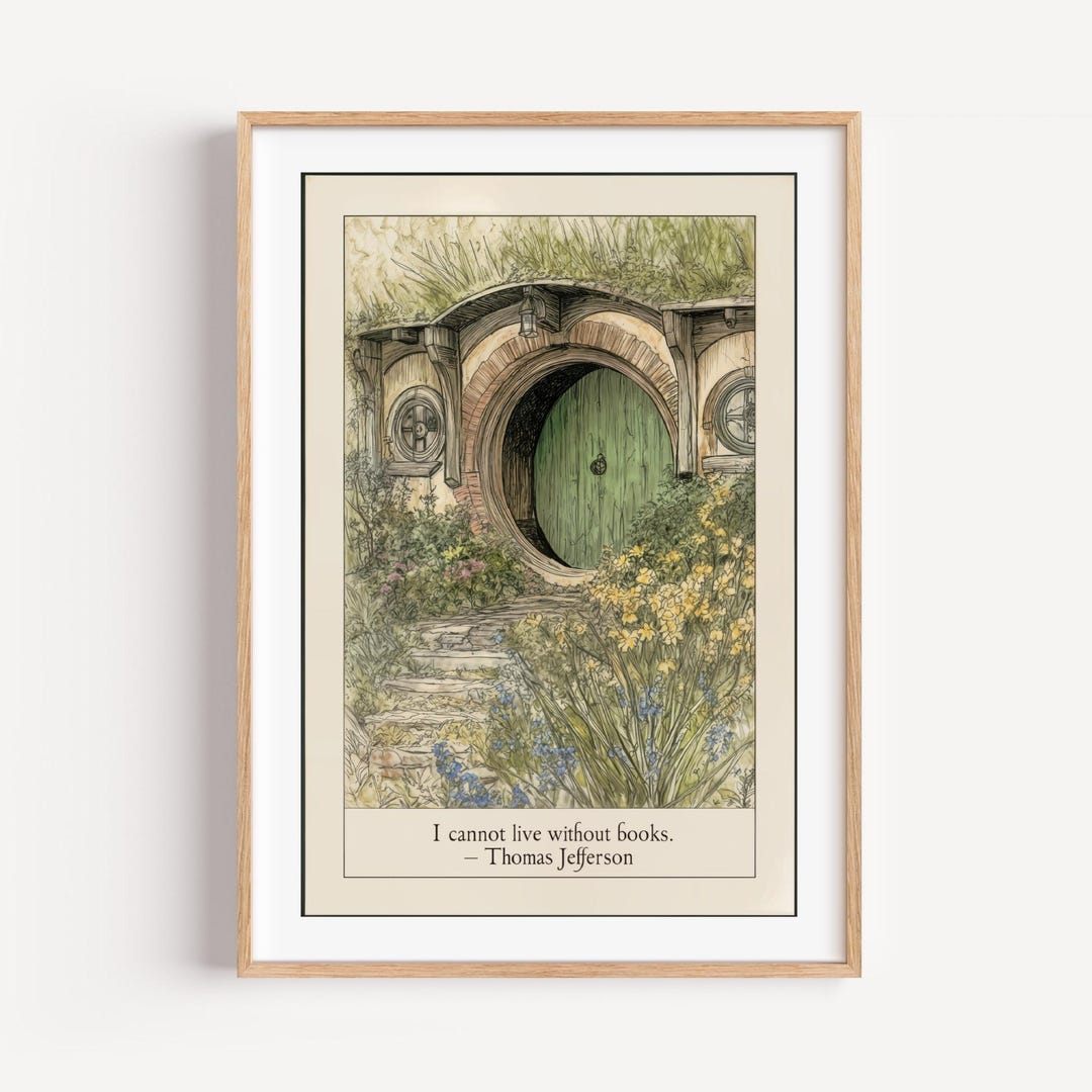 Fantasy Bookish Wall Art: , Hobbit Home Décor, Book Lover Gift, Library ...