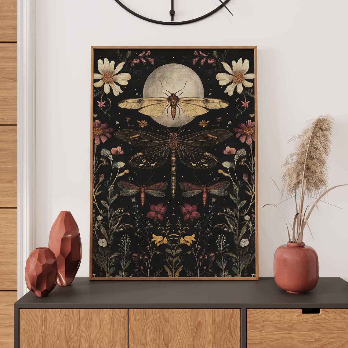 Dark Academia Decor Moth Art Print for Room Decor, Weirdcore Wall Art ...