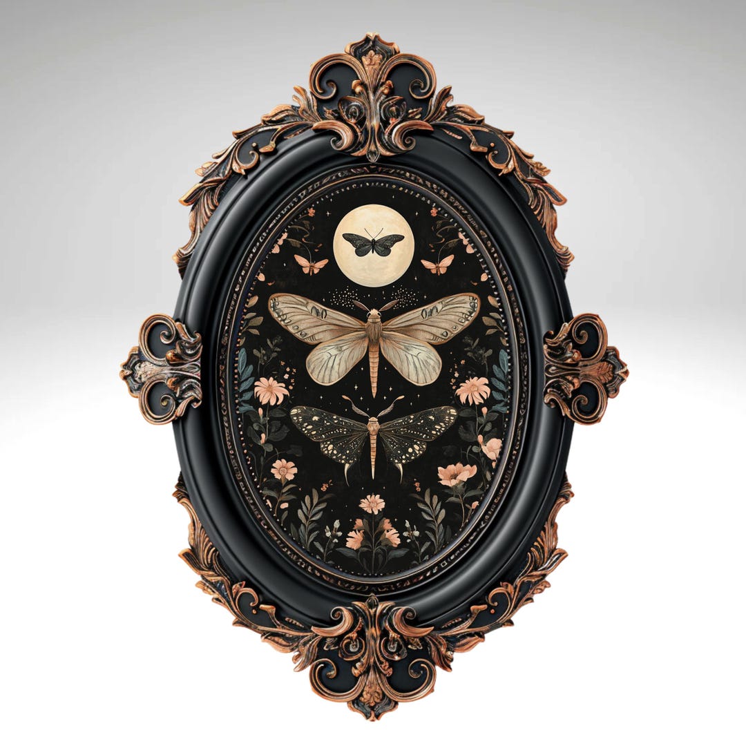 Dark Academia Decor Moth Art Print for Room Decor, Weirdcore Wall Art ...