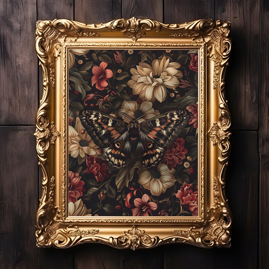Dark Academia Decor Moth Art Print for Room Decor, Weirdcore Wall Art ...