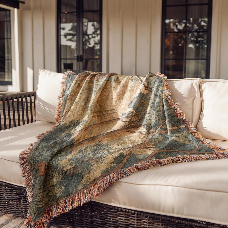 English Tapestry Wall Art - Vintage European Style Throw Blanket ...