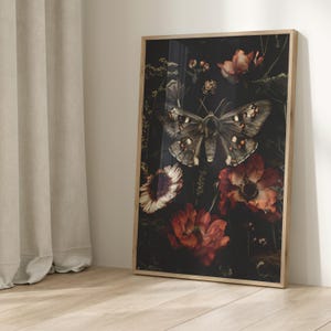 Dark Academia Decor Moth Art Print for Room Decor, Weirdcore Wall Art ...