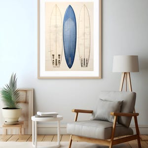 Framed Surfboard Wall Art, Coastal Wall Art, Beachy Wall Art, Vintage ...