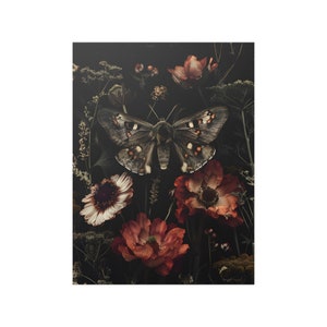 Dark Academia Decor Moth Art Print for Room Decor, Weirdcore Wall Art ...