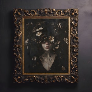 Gothic Botanical Art Prints, Dark Cottagecore Decor, Pressed Flowers ...