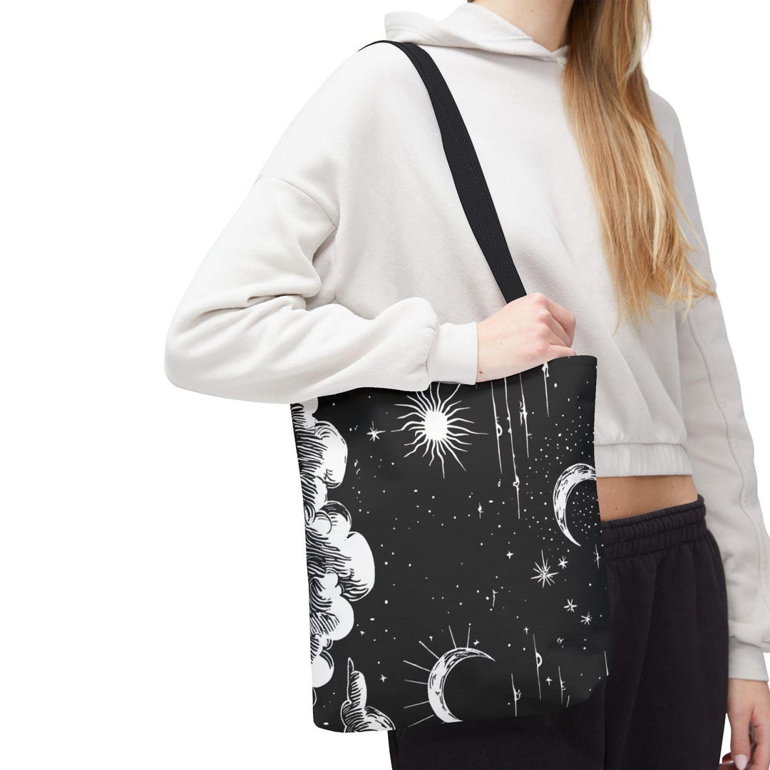 Celestial Tote Bag, Night Sky Stars and Moons, Stargazers Gift, Eco ...