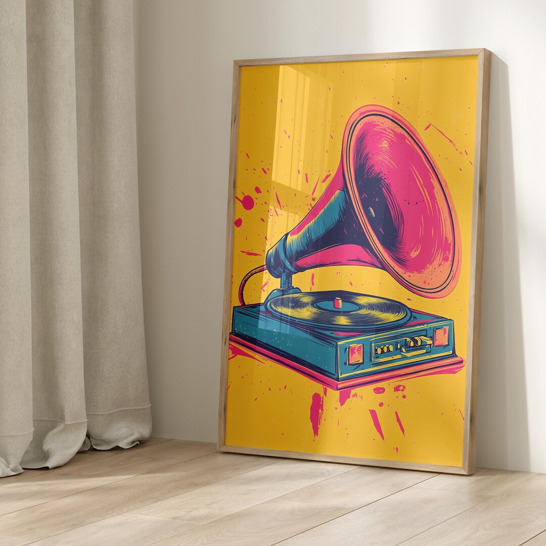 Vinyl Record Player Pink Wall Art, Retro Decor, Vinyl Record Print, Y2K ...