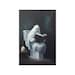 Ghost Sitting on Toilet Poster, Sheeted Ghost Art Print, Cute Little ...