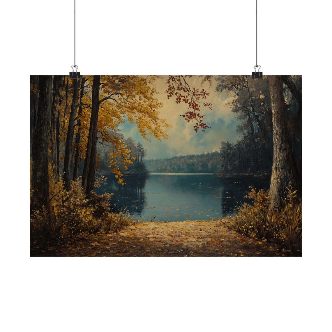 Vintage Rustic Wall Art Print, Matte Horizontal Posters, Autumn ...