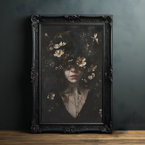 Gothic Botanical Art Prints, Dark Cottagecore Decor, Pressed Flowers ...