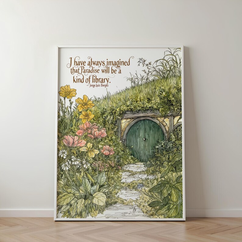 Fantasy Bookish Wall Art: , Hobbit Home Décor, Book Lover Gift, Library ...