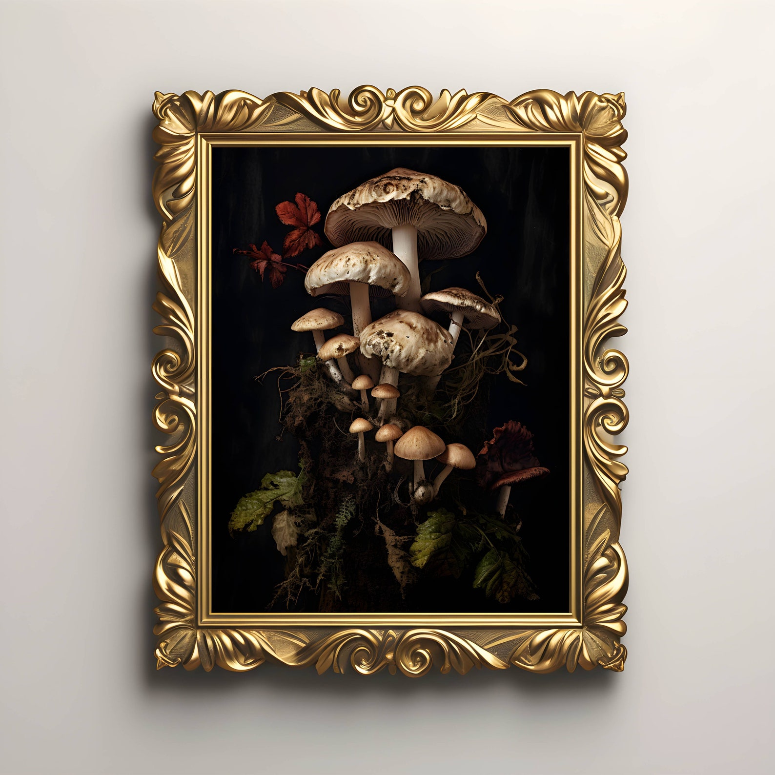 Gothic Botanical Art Prints - Dark Cottagecore Decor - Mushroom Art ...