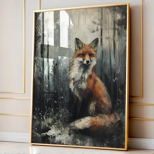 Fox in the Forest Print, Vintage Nature Forest Print Cottage Core ...