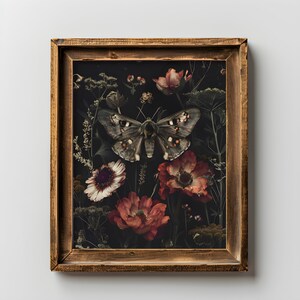 Dark Academia Decor Moth Art Print for Room Decor, Weirdcore Wall Art ...