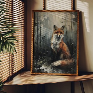 Fox in the Forest Print, Vintage Nature Forest Print Cottage Core ...