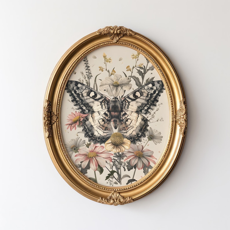 Dark Academia Decor Moth Art Print ONLY for Room Decor, Weirdcore Wall ...