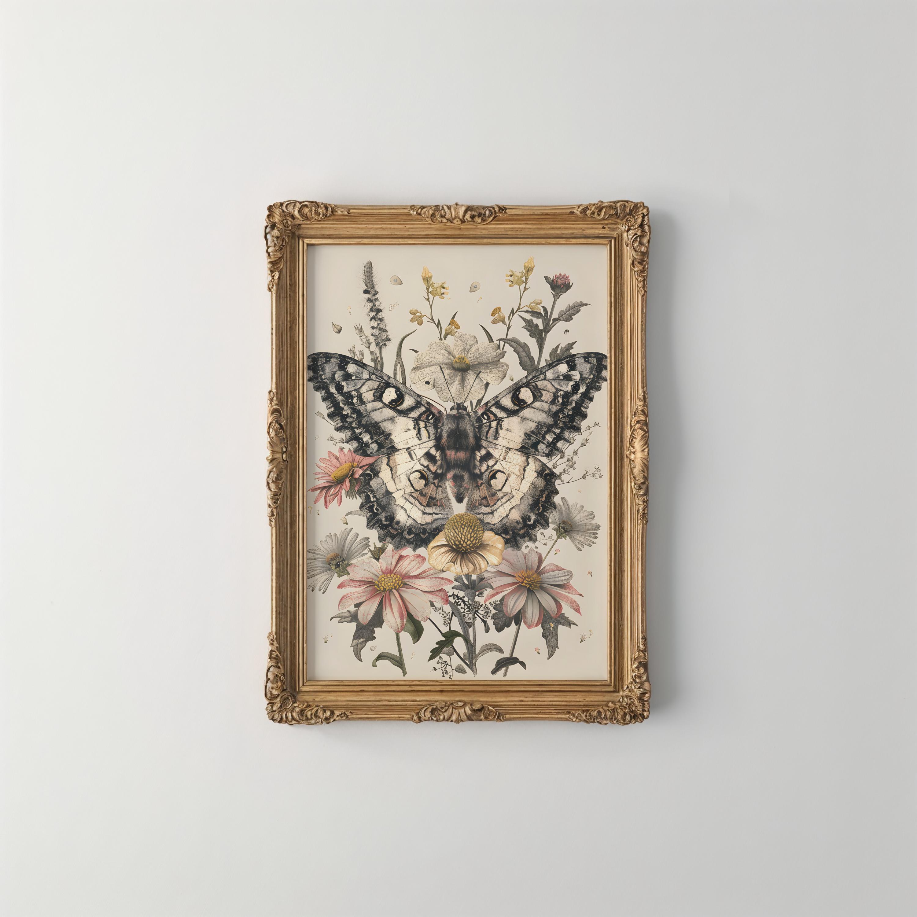 Dark Academia Decor Moth Art Print ONLY for Room Decor, Weirdcore Wall ...