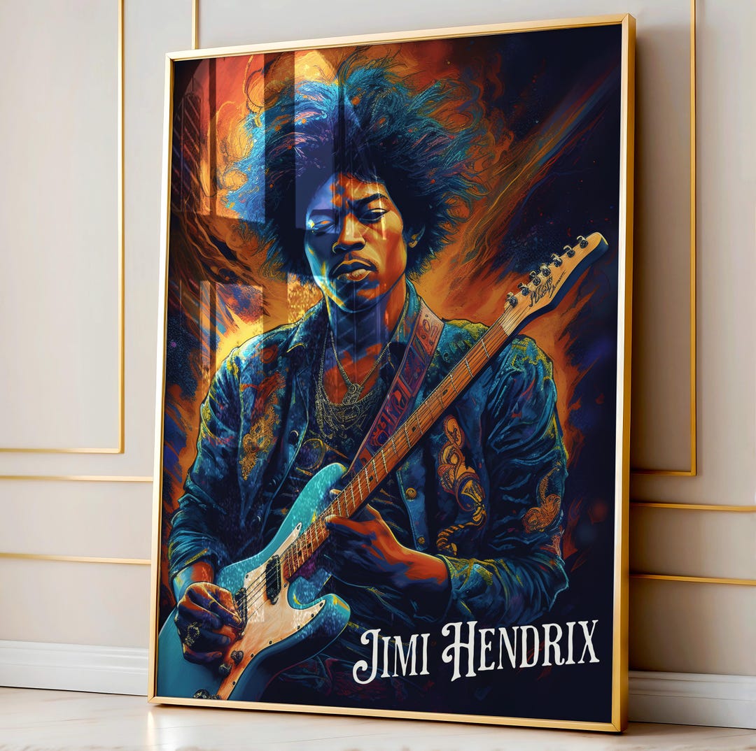 Vintage Jimi Hendrix Poster, Jimi Hendrix Wall Art For, Music Lovers ...