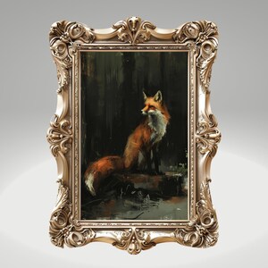 Fox in the Forest Print, Vintage Nature Forest Print Cottage Core ...
