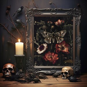 Dark Academia Decor Moth Art Print for Room Decor, Weirdcore Wall Art ...