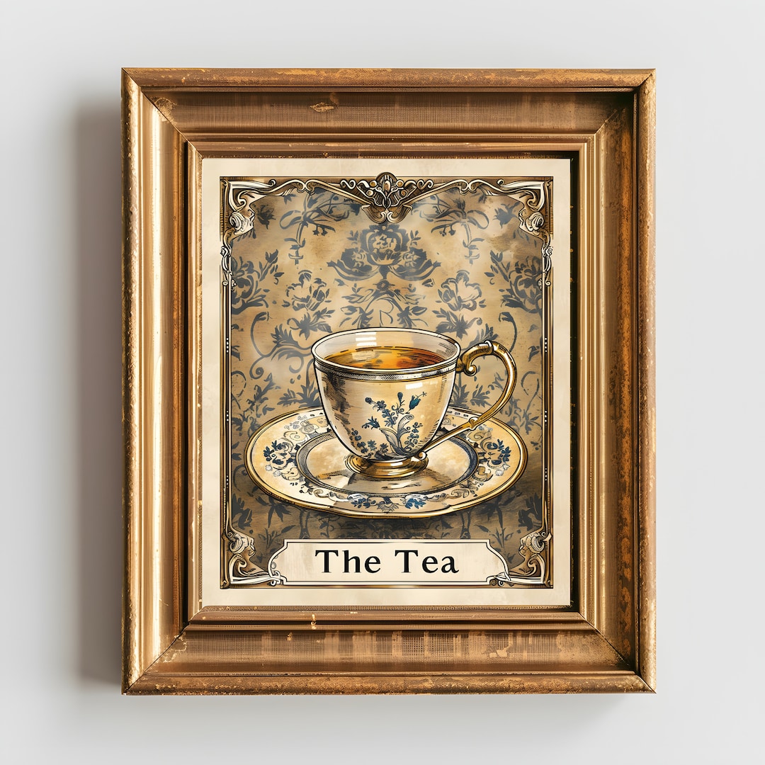 Tarot Card Vintage Whimsigoth Decor the Tea Tarot Card, Spiritual Wall ...