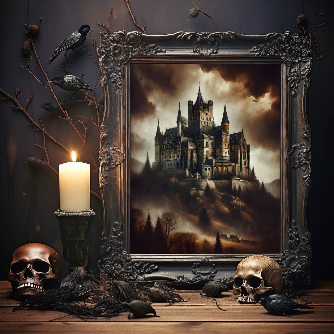 Dark Academia Print, Vintage-inspired, Dark Cottagecore, Dark Moody ...