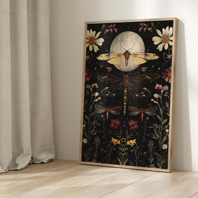Dark Academia Decor Moth Art Print for Room Decor, Weirdcore Wall Art ...