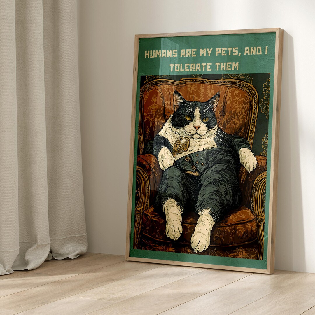 Vintage Cute Cat Print, Cat Poster, Orange Cat Art, Kittens Print ...