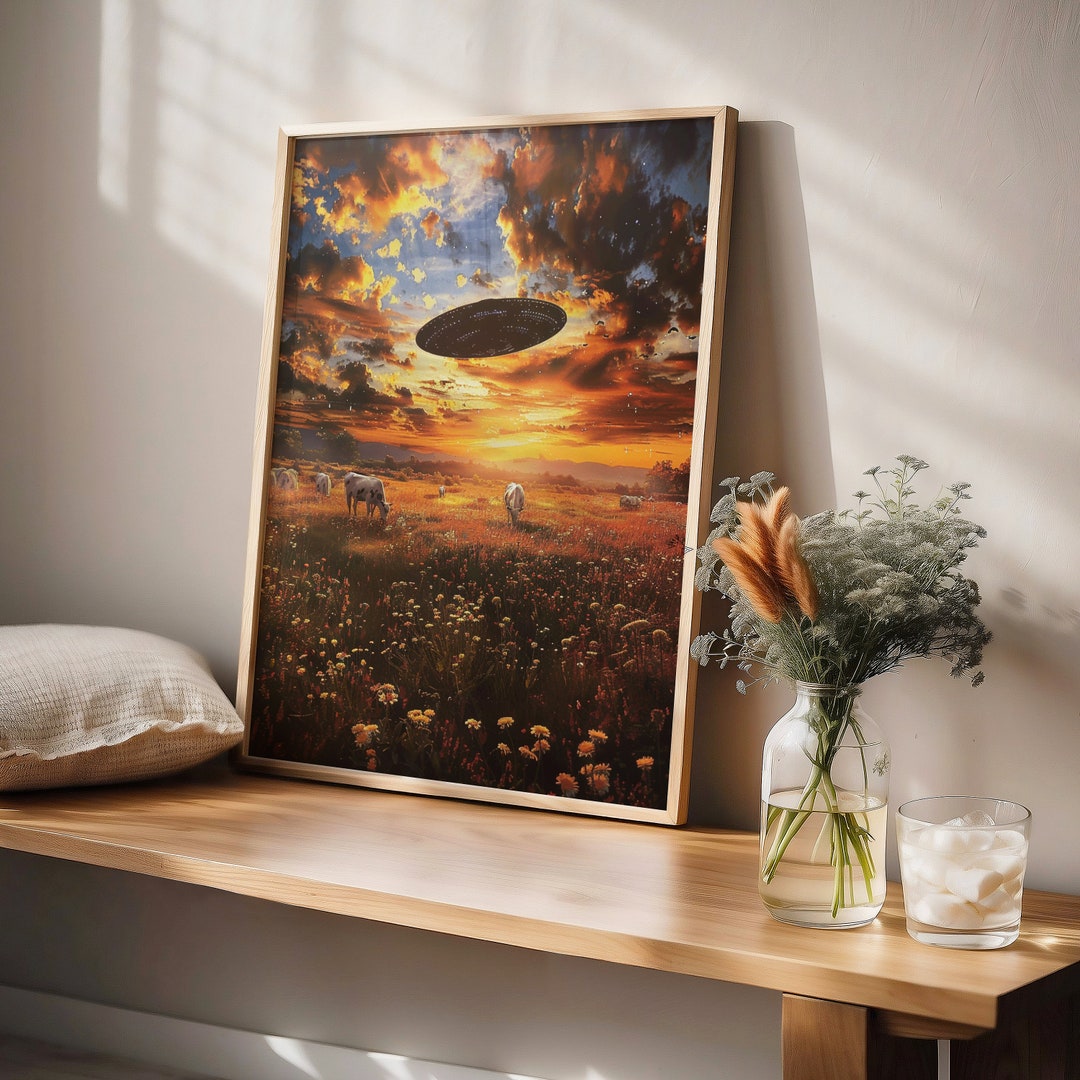 Weirdcore Decor, UFO Art "alien Abduction", Creepy Art, Weird Mushroom ...