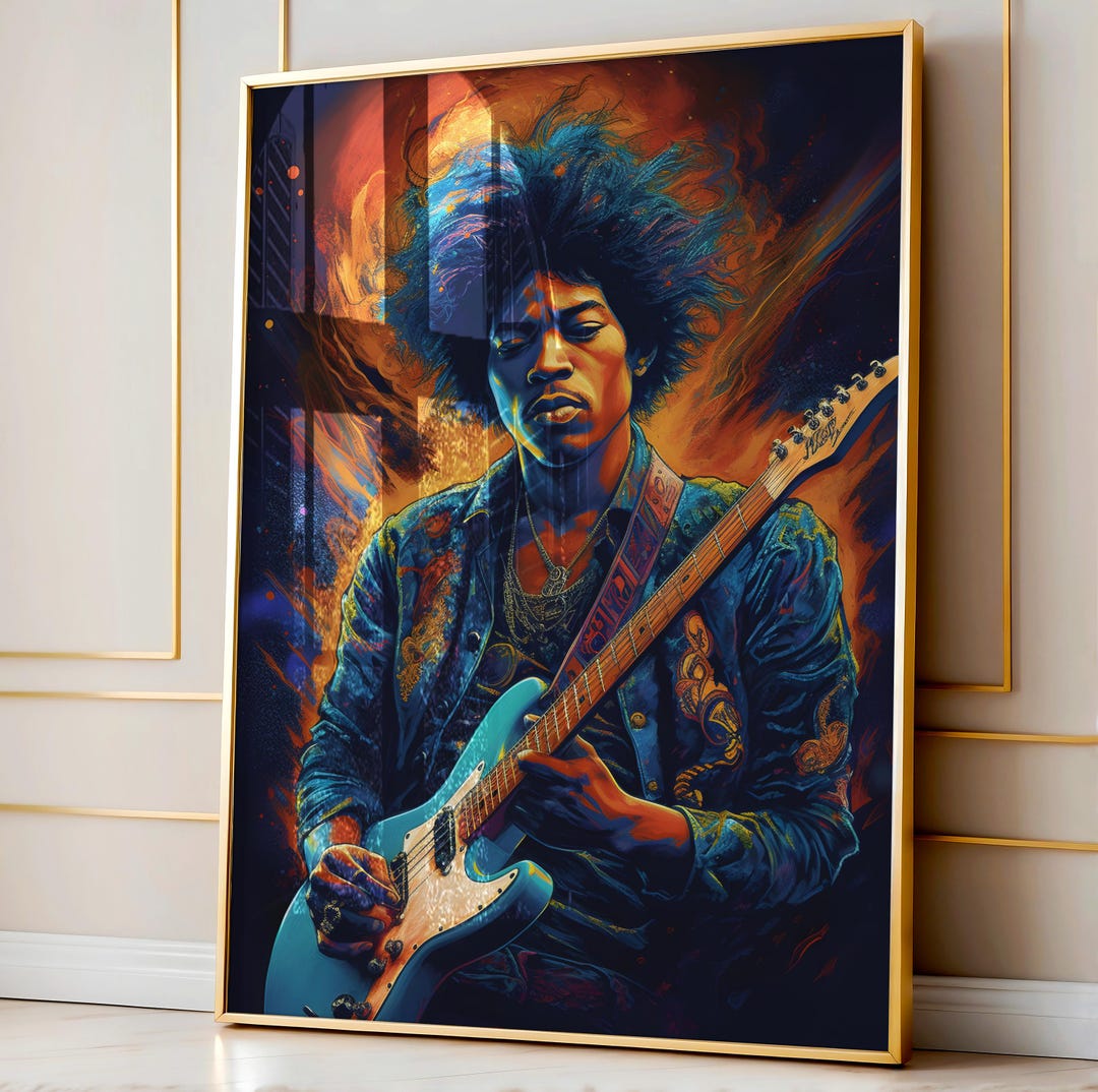 Jimi Hendrix Poster Print, Iconic Music Art for Music Lovers, Retro ...