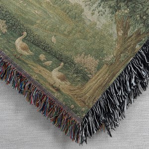English Tapestry Woven Blanket - Vintage European Style Throw Blanket ...