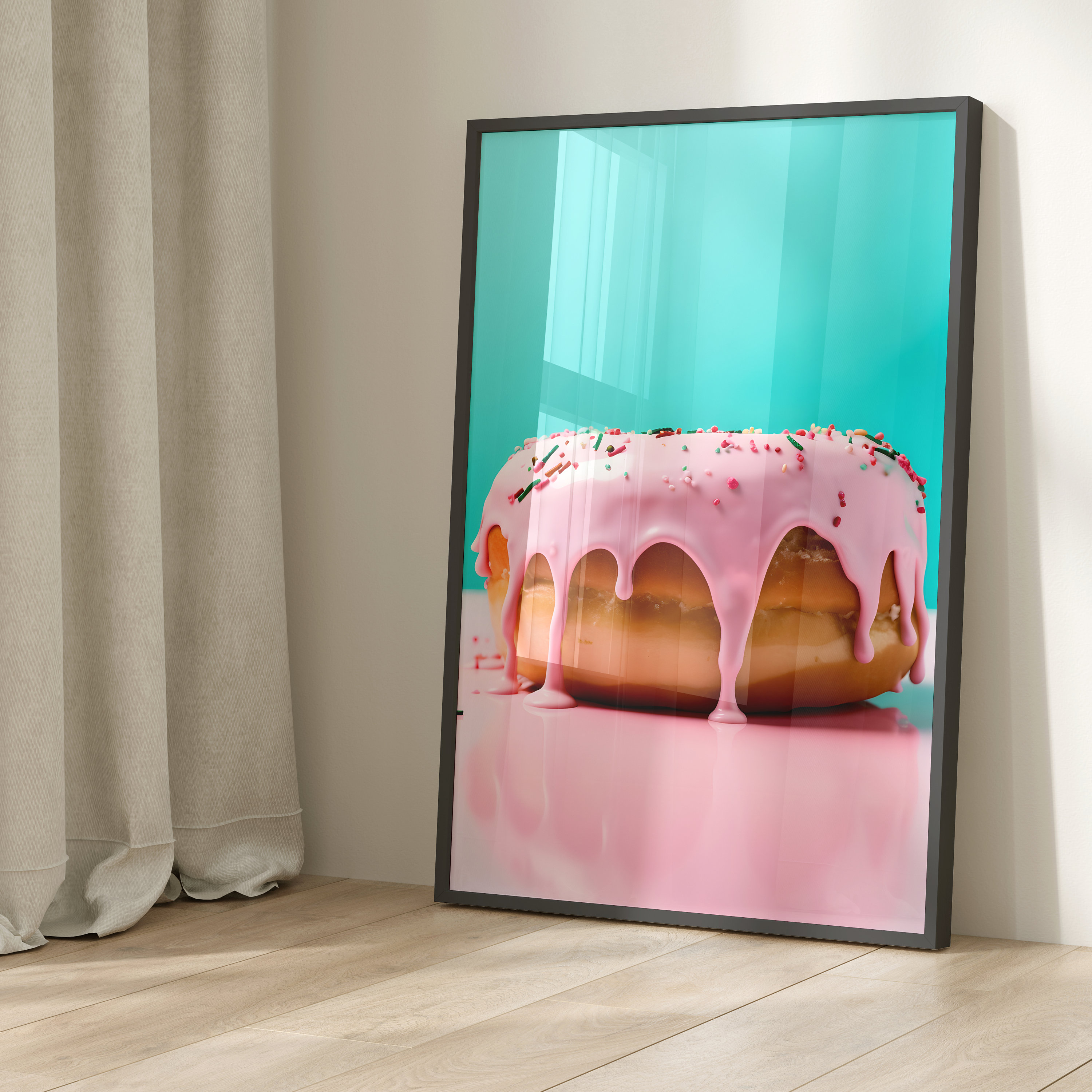 Glossy Glazed Donut Pop Art Digital Download Dripping Icing Wall Decor ...