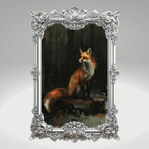 Fox in the Forest Print, Vintage Nature Forest Print Cottage Core ...