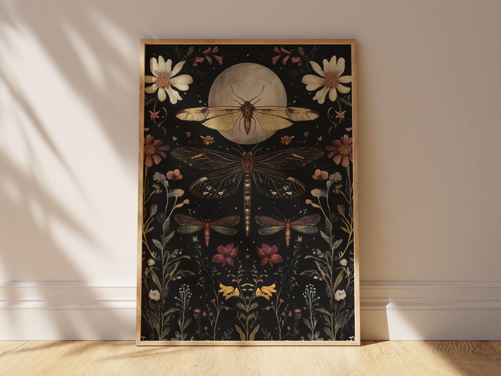 Dark Academia Decor Moth Art Print for Room Decor, Weirdcore Wall Art ...