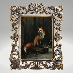Fox in the Forest Print, Vintage Nature Forest Print Cottage Core ...