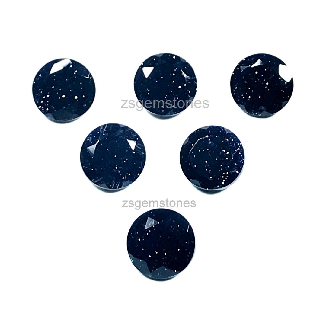 Blue Sandstone 3 Mm 4 Mm 5 Mm 6 Mm Round Shape Faceted AAA Quality ...