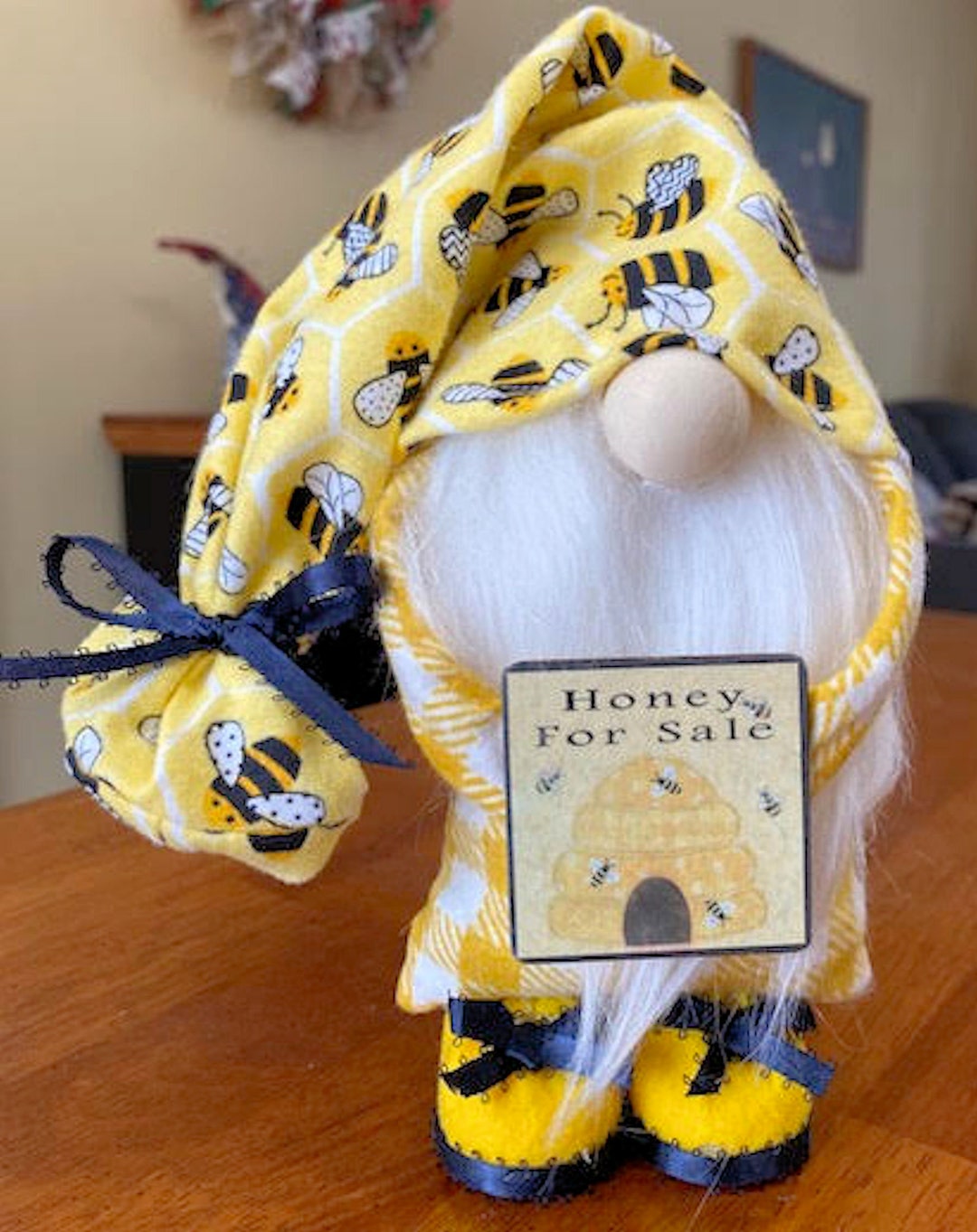 Honey Bee Gnome, Bumblebee Gnome, Honey for Sale Gnome, Yellow and ...