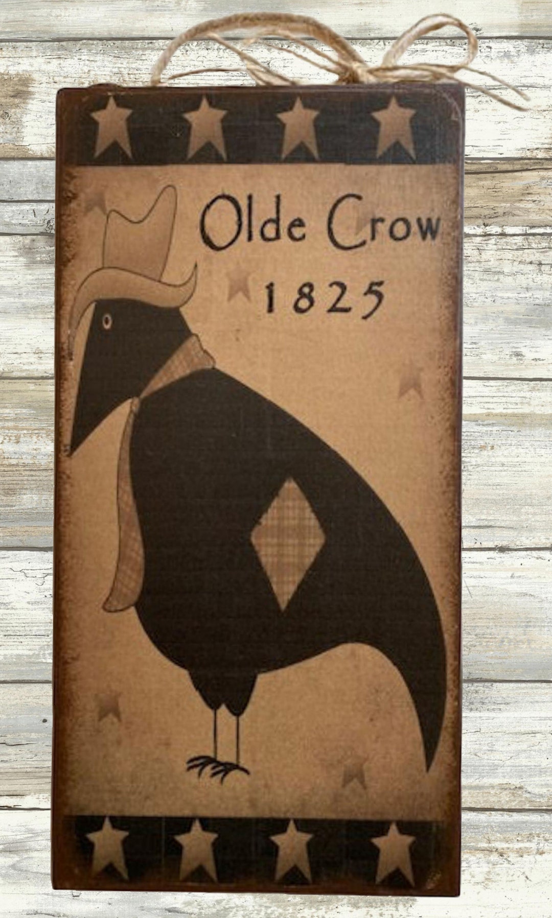 Primitive Olde Crow Sign, Rustic Crow, Vintage Crow Decor, Primitive ...
