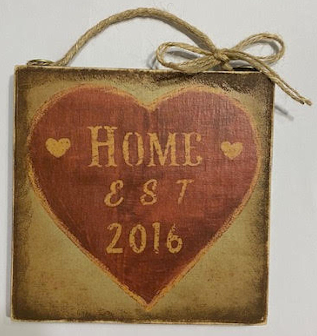 Personalized Home Established Sign, Rustic Home Sign, Primitive Home ...