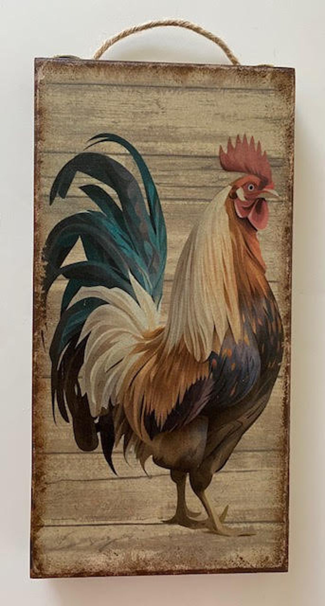 Rustic Rooster Sign, Rooster Plaque, Farmhouse Rooster, Rooster Decor ...