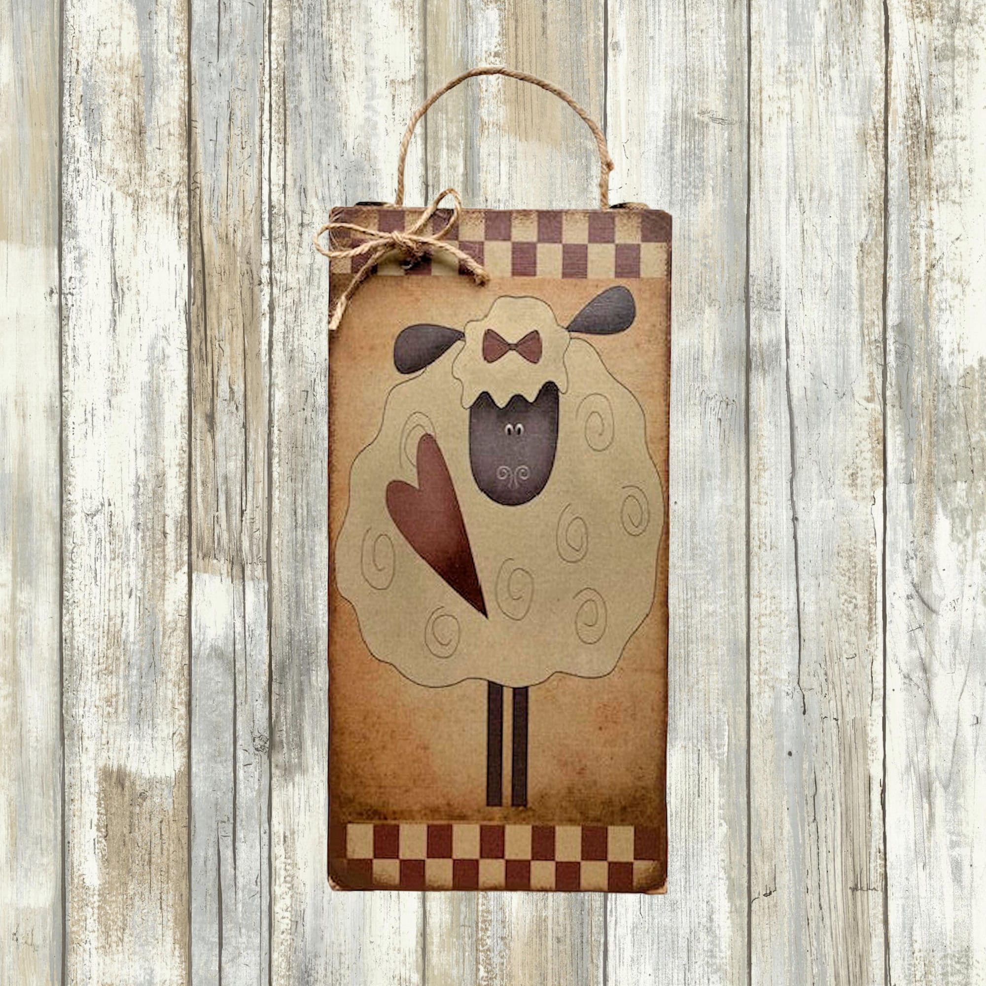 Primitive Sheep Plaque Sheep Sign Rustic Wood Plaque - Etsy