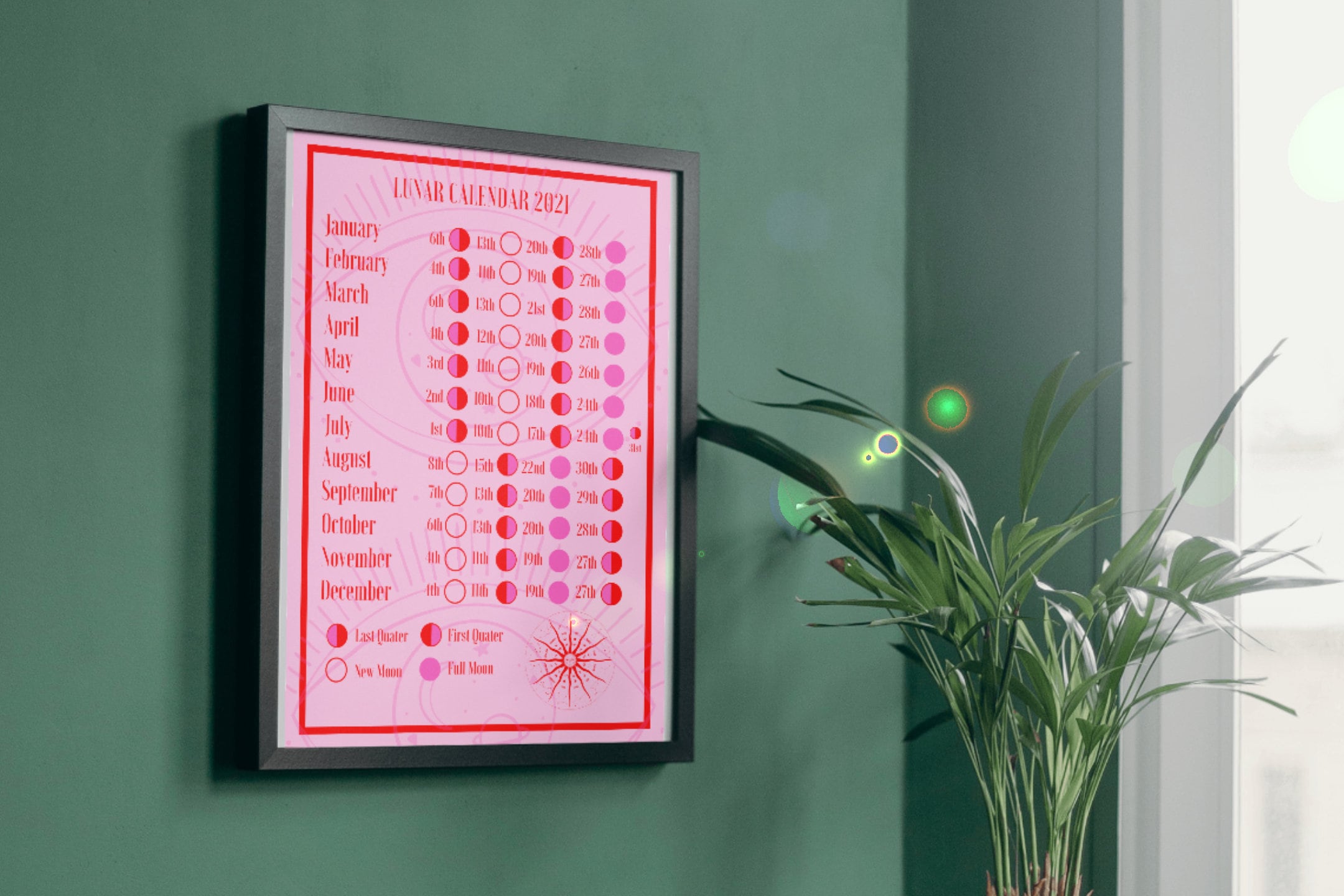 Digital Lunar Calendar 2021, Moon Phase Calendar, Moon Lunar Planner - Etsy