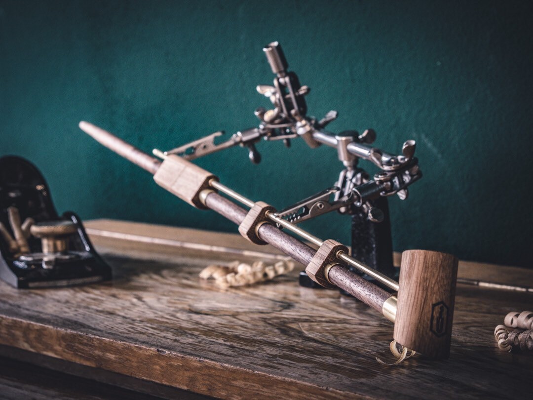 Extra Long Moroccan Sebsi Pipe: Steampunk Oak & Walnut Wood, Double ...