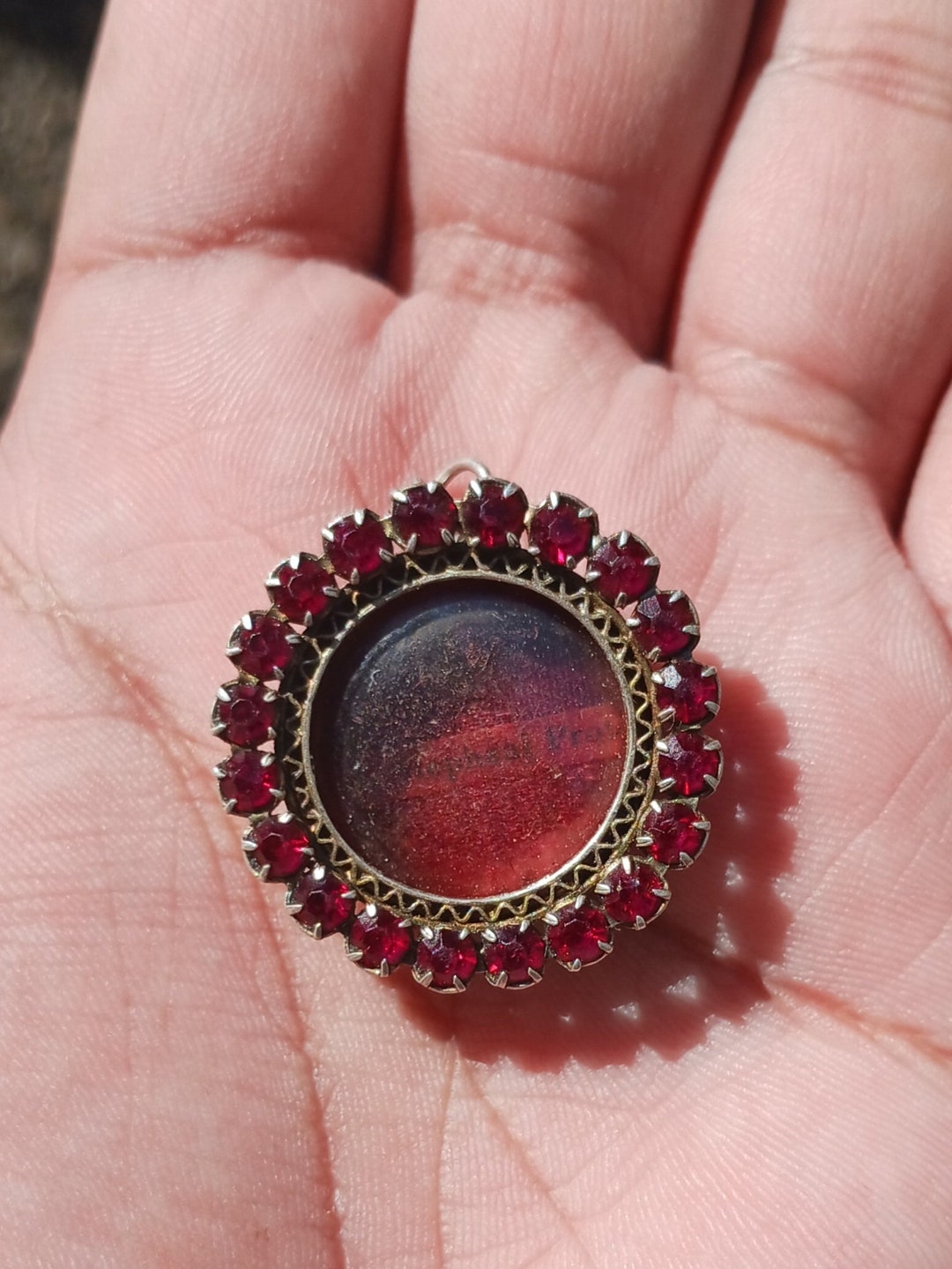 19th C. French Reliquary Red Paste 800 Silver St. Stephenie Relic Wax ...