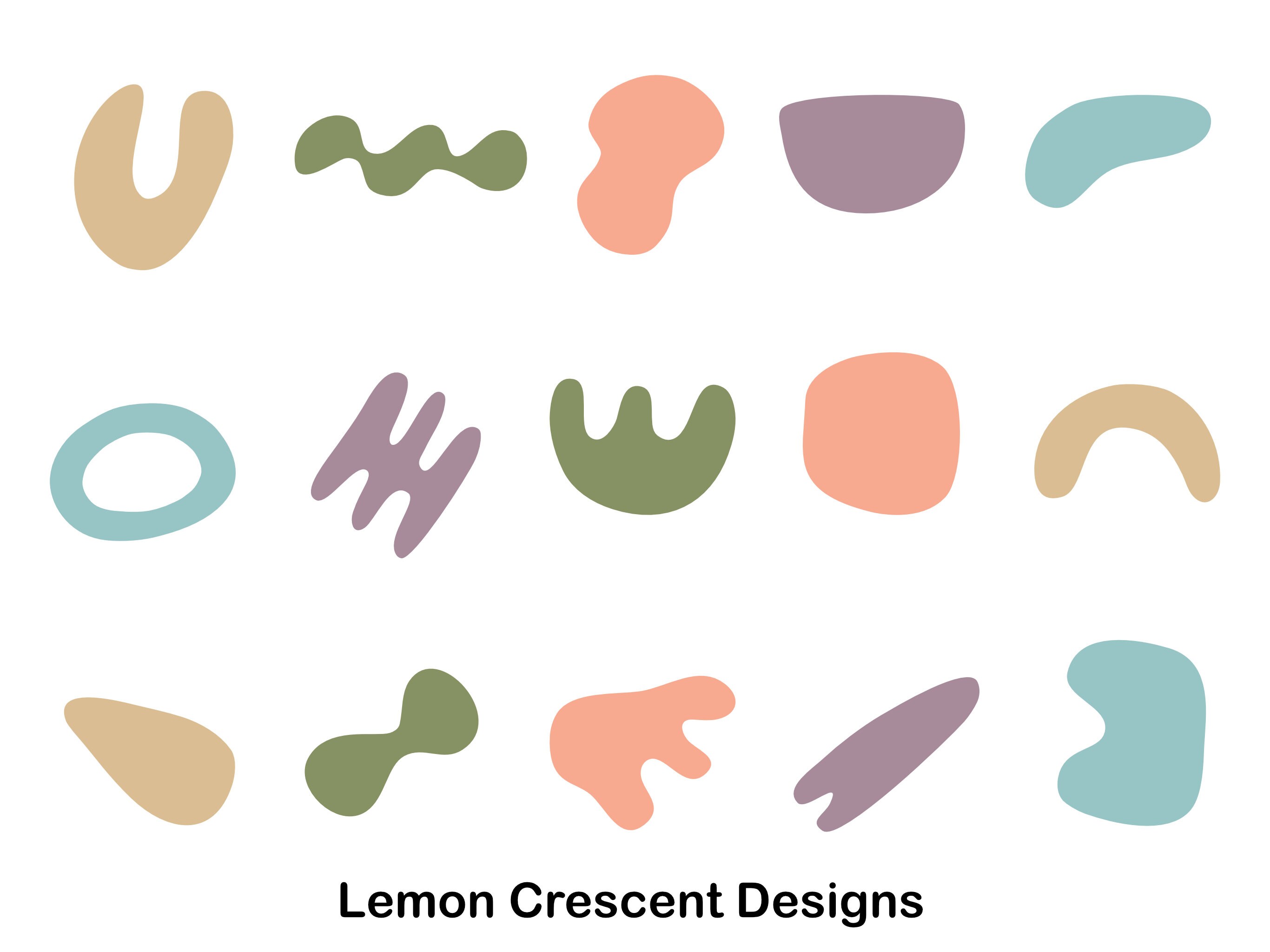 Boho Shapes Clipart Abstract Organic Shapes Clipart Boho Elements ...