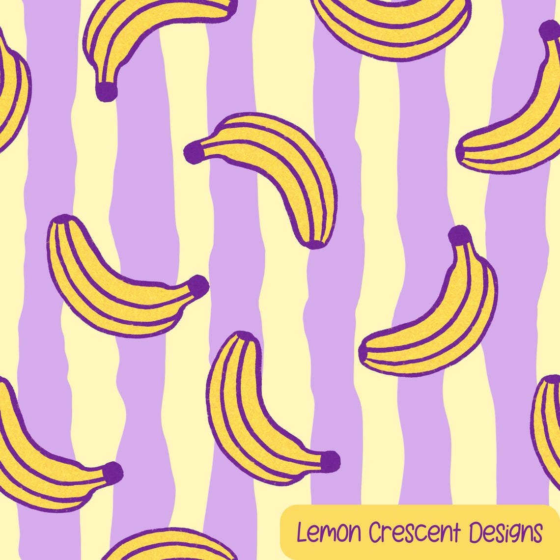 Seamless Banana Pattern Stripes Fruit Pattern Fun Bold Bright Pattern ...