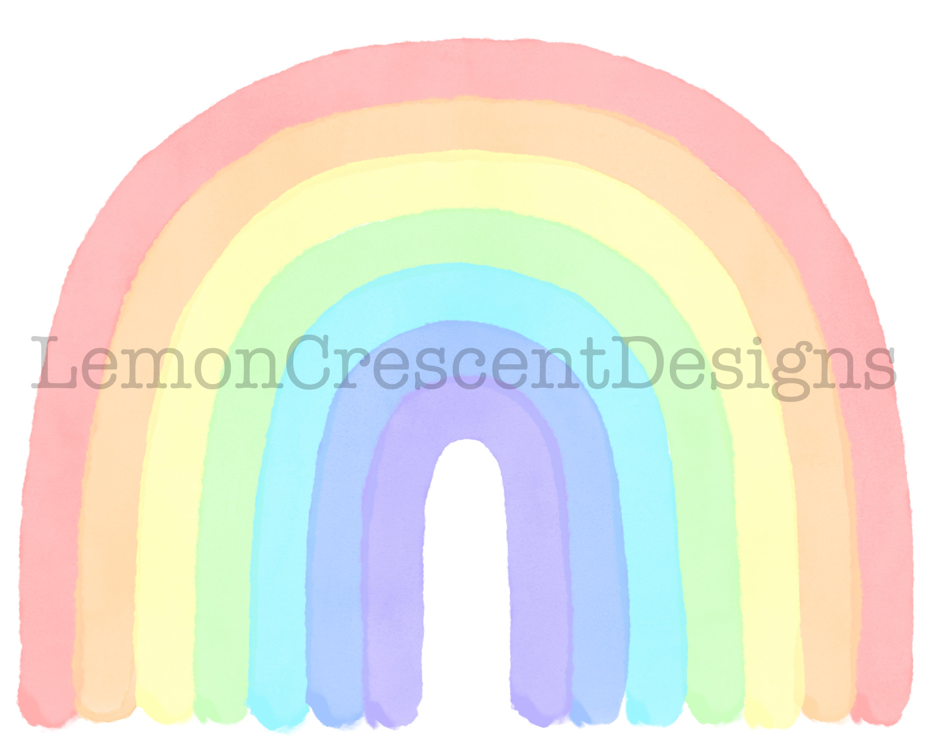 Watercolour Rainbow Clipart Rainbow Watercolour Graphic Watercolour ...